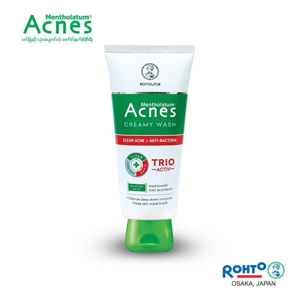 Acnes Creamy Wash (Trio formula) - Rohto Myanmar